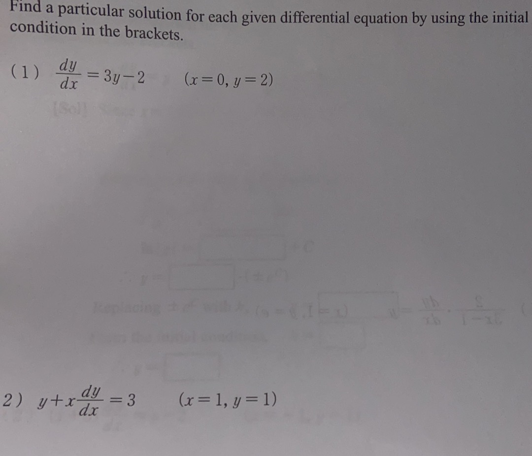 Solved Find a particular solution for each given | Chegg.com