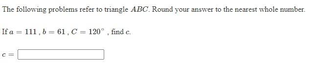Solved The following problems refer to triangle ABC. Round | Chegg.com