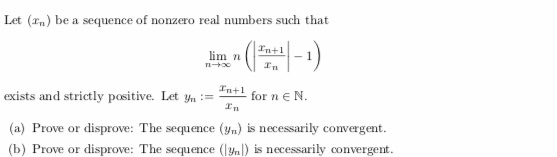Solved Let () be a sequence of nonzero real numbers such | Chegg.com