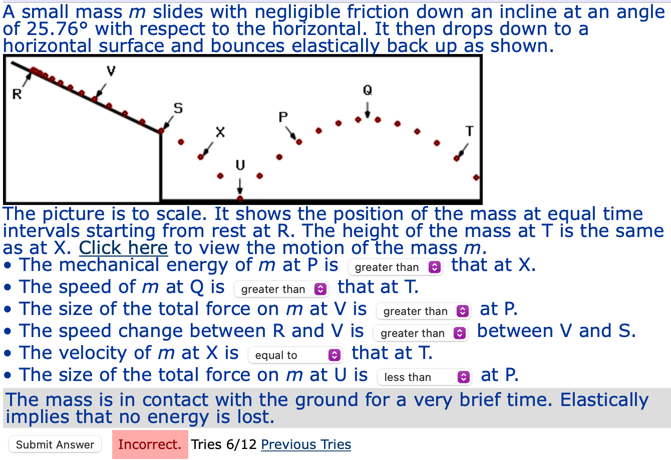 Solved A small mass m slides with negligible friction down | Chegg.com