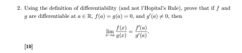 Solved 2. Using the definition of differentiability (and not | Chegg.com