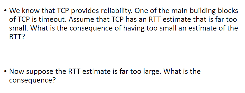 Solved - We know that TCP provides reliability. One of the | Chegg.com