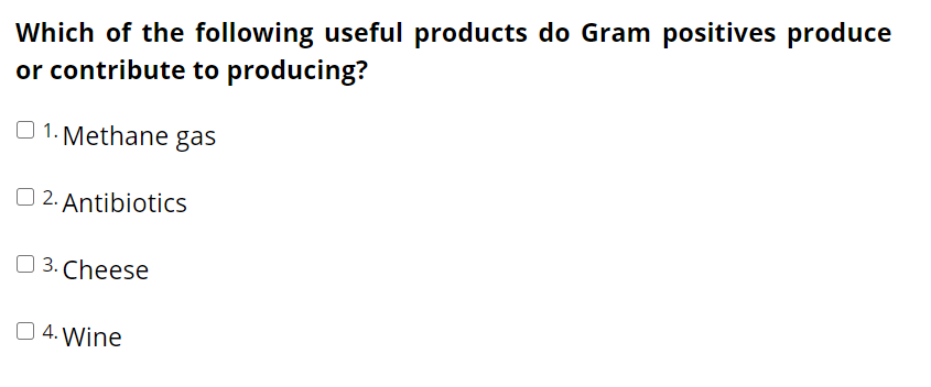 Solved Which of the following useful products do Gram | Chegg.com