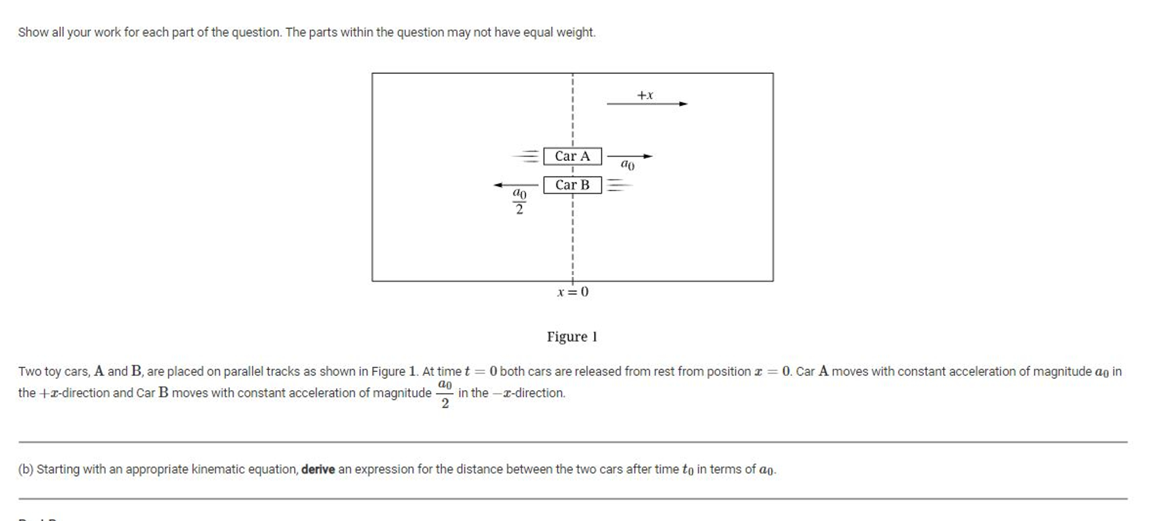 Solved Show all your work for each part of the question. The | Chegg.com