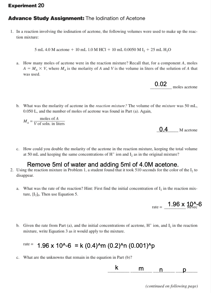 Solved Experiment 20 Advance Study Assignment: The | Chegg.com