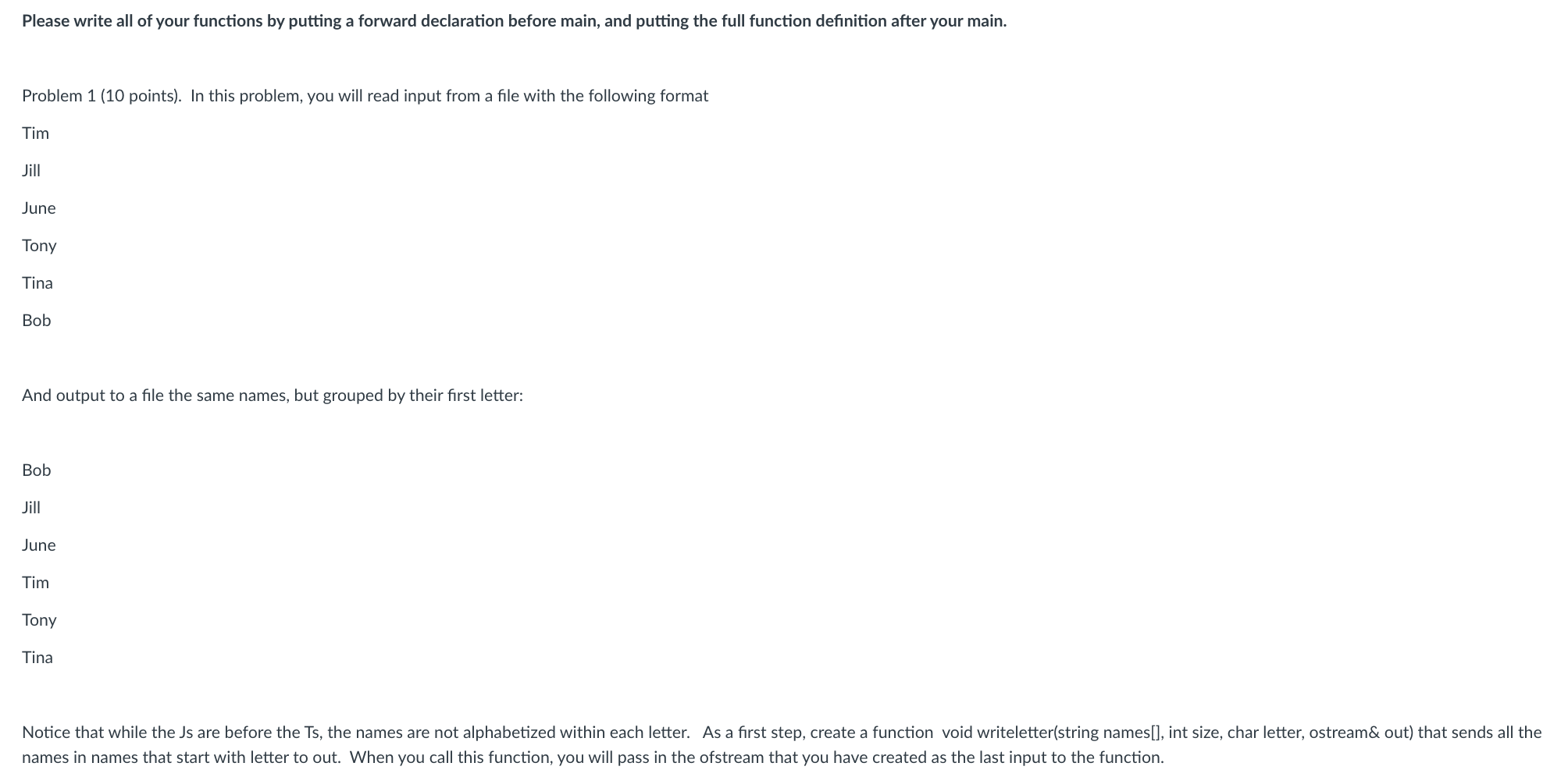 Solved Please write all of your functions by putting a | Chegg.com