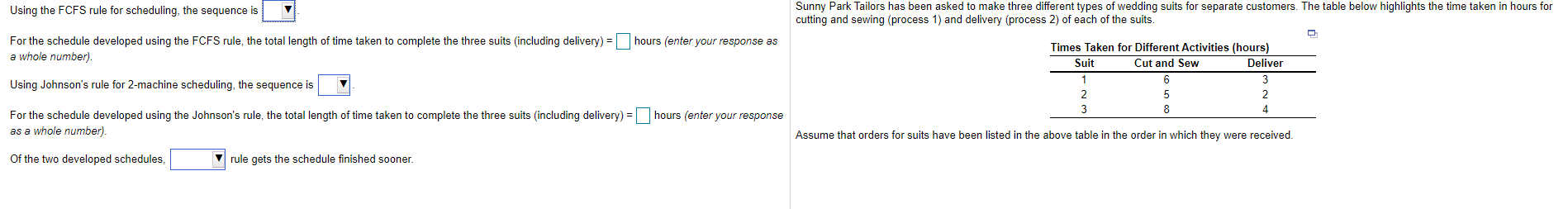 Solved Using the FCFS rule for scheduling, the sequence is | Chegg.com