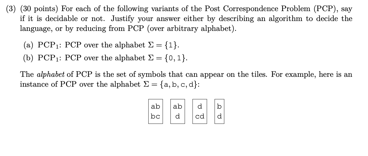 Solved (3) (30 points) For each of the following variants of | Chegg.com