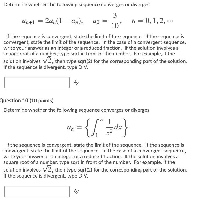 Solved Determine whether the following sequence converges or | Chegg.com