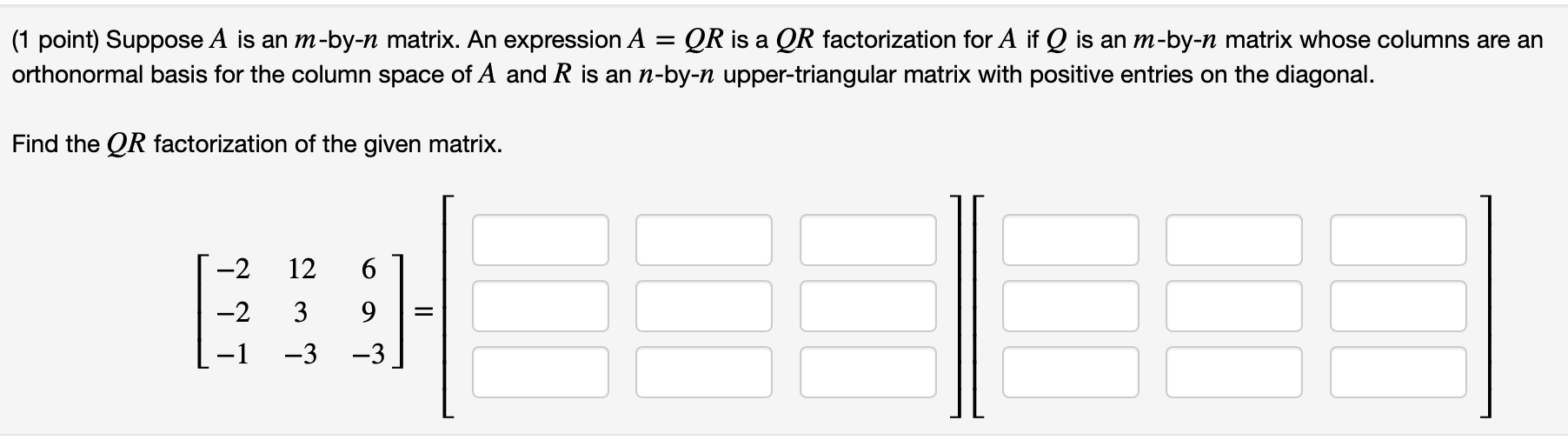 Solved (1 point) Suppose A is an m-by-n matrix. An | Chegg.com