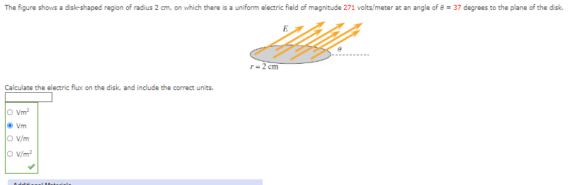 Solved The figure shows a disk-shaped region of radius 2 cm, | Chegg.com