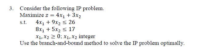 Solved Consider the following IP problem. 3. Maximize z 4x1 | Chegg.com