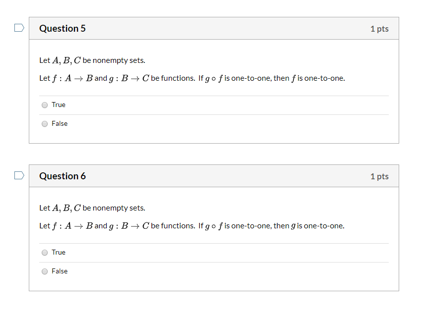 Solved Question 5 1 pts Let A, B, C be nonempty sets. Let f: | Chegg.com Solved Question 5 1 pts Let A, B, C be nonempty sets. Let f: | Chegg.com