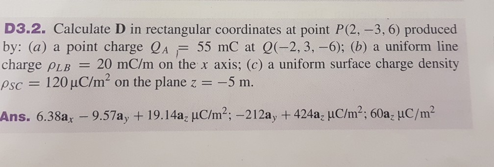 Solved D32 Calculate D In Rectangular Coordinates At Point 