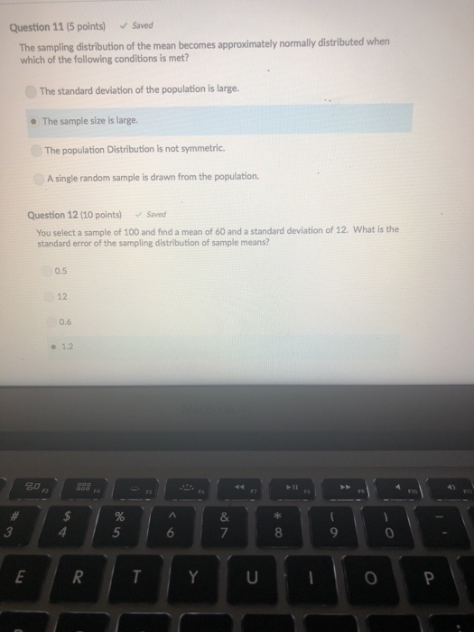 Solved Question 11 (5 points) Saved The sampling | Chegg.com Solved Question 11 (5 points) Saved The sampling | Chegg.com