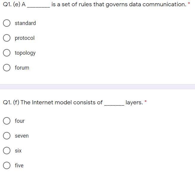 Solved Q1. (e) A is a set of rules that governs data | Chegg.com