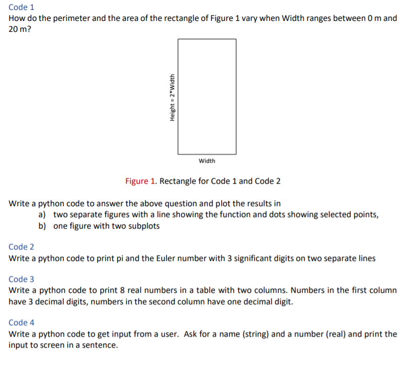 Solved Code 1 How do the perimeter and the area of the | Chegg.com