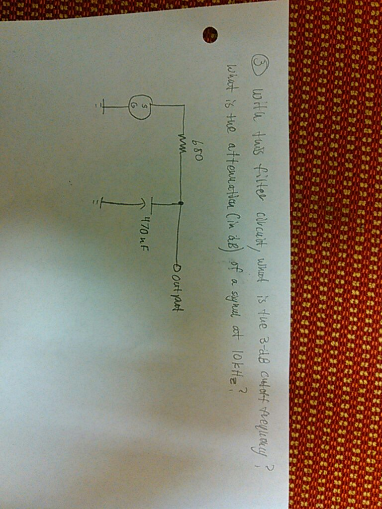 Solved 0 with this filter circuit, what is the 3 dB cutoff | Chegg.com