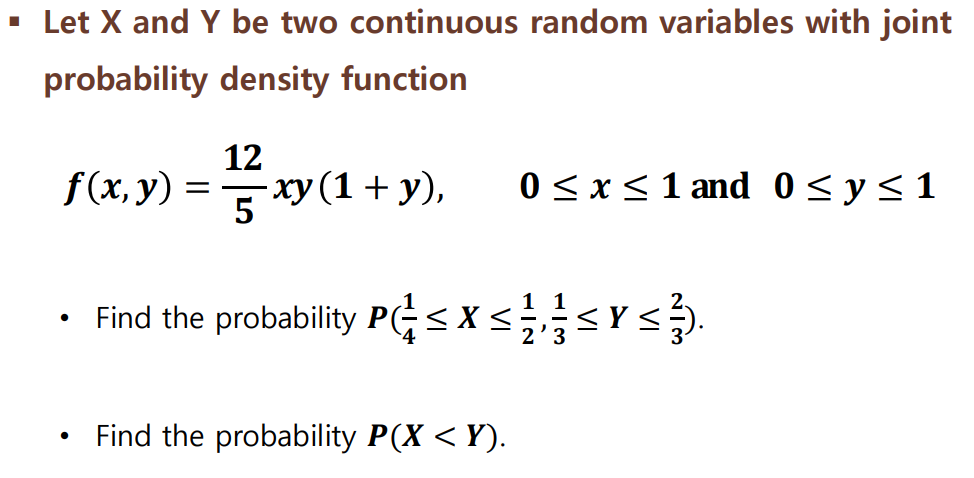 Solved · Let X and Y be two continuous random variables with | Chegg.com