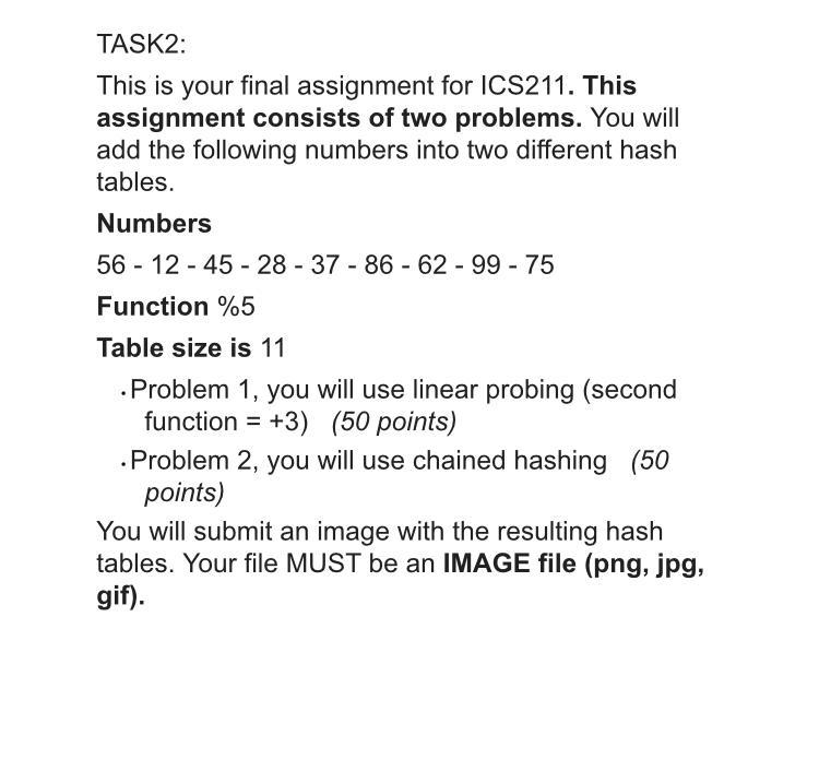 Solved IASK2: This is your final assignment for ICS211. This | Chegg.com