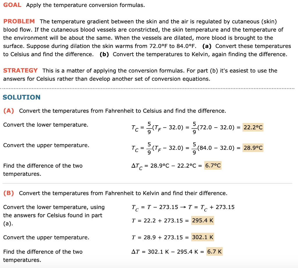 Solved GOAL Apply the temperature conversion formulas. | Chegg.com