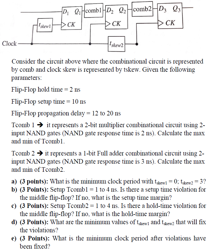 Solved Consider the circuit above where the combinational | Chegg.com
