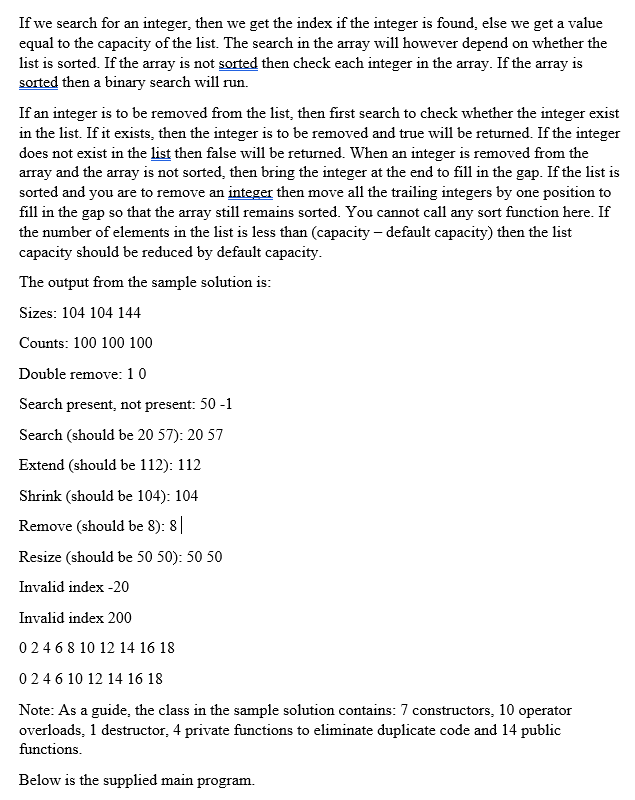 Q1. Design and implement a class which addresses the | Chegg.com