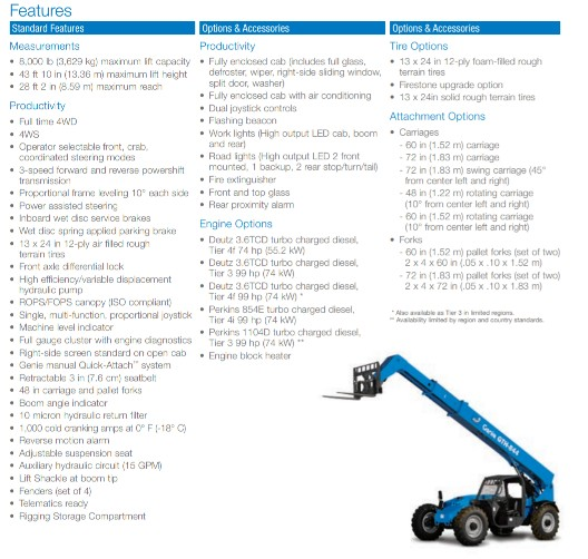 A Genie Lift compact telehandler is designed to lift | Chegg.com