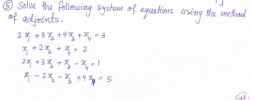 Solved (5) ﻿Solve the following system of ﻿equations using | Chegg.com