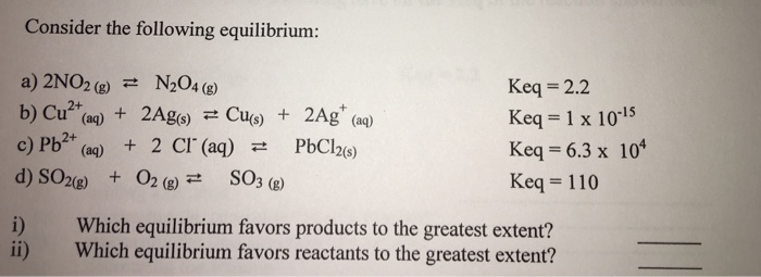 Solved Consider the following equilibrium: a) 2NO2 (g) N3O4 | Chegg.com