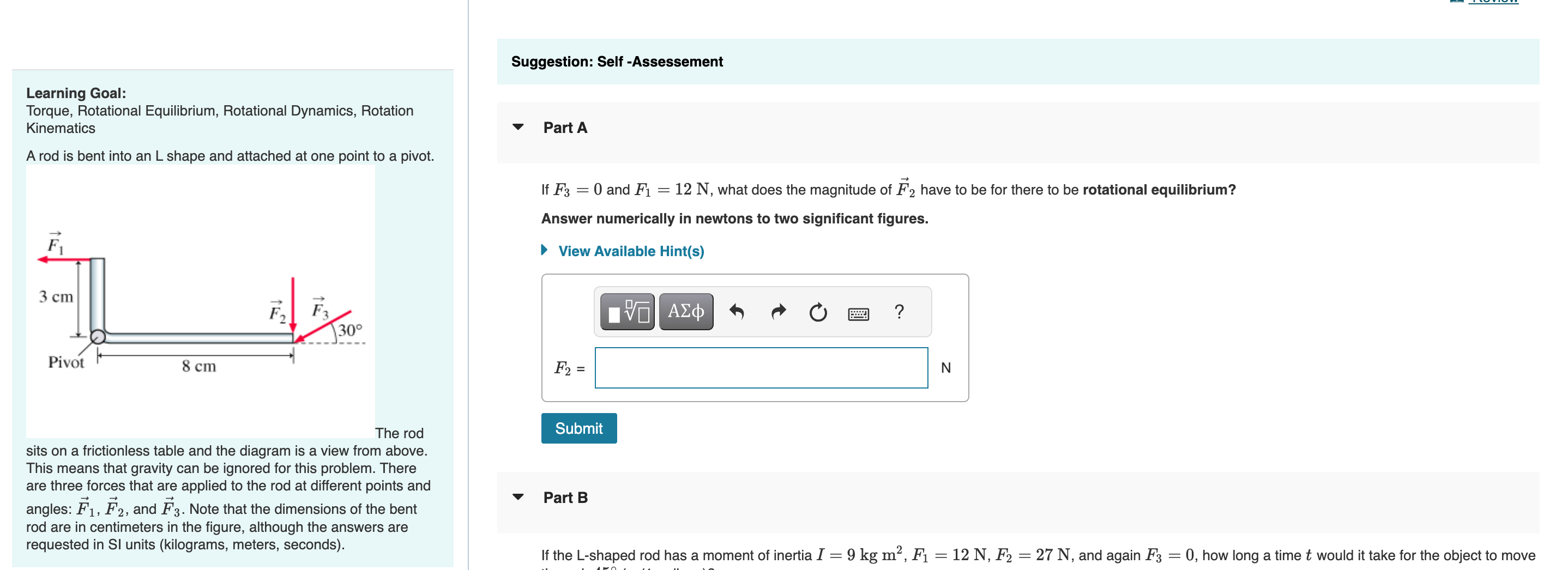 Solved Learning Goal: Torque, Rotational Equilibrium, | Chegg.com