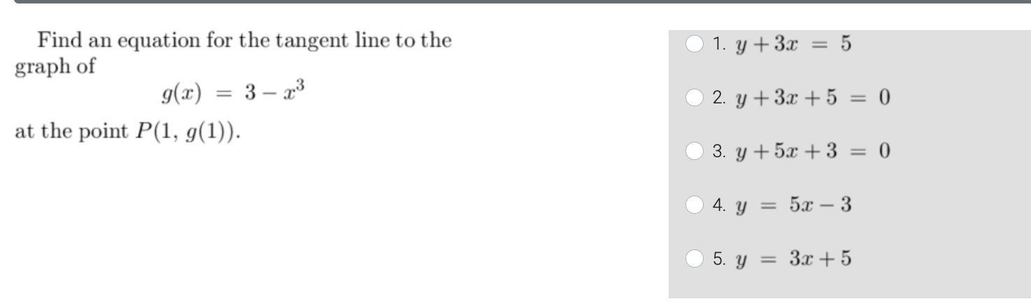 Solved Find an equation for the tangent line to the 1. | Chegg.com