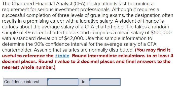 Solved The Chartered Financial Analyst (CFA) designation is | Chegg.com