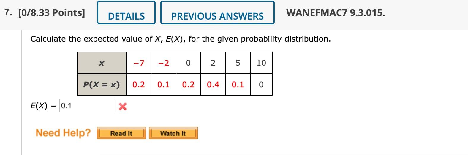 Solved 7. [0/8.33 Points] DETAILS PREVIOUS ANSWERS WANEFMAC7 | Chegg.com