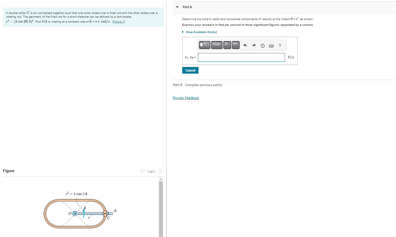 Solved A double collar C is pin connected together such that | Chegg.com