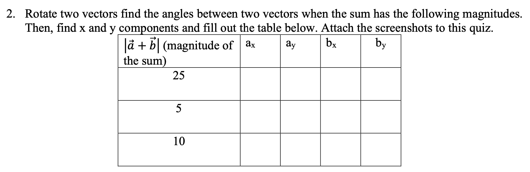 Solved 1. We will use the Vector Addition simulation. Click | Chegg.com
