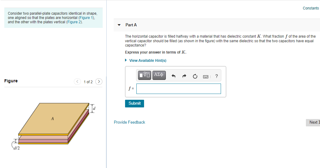 Solved Constants Consider two parallel-plate capacitors | Chegg.com Solved Constants Consider two parallel-plate capacitors | Chegg.com