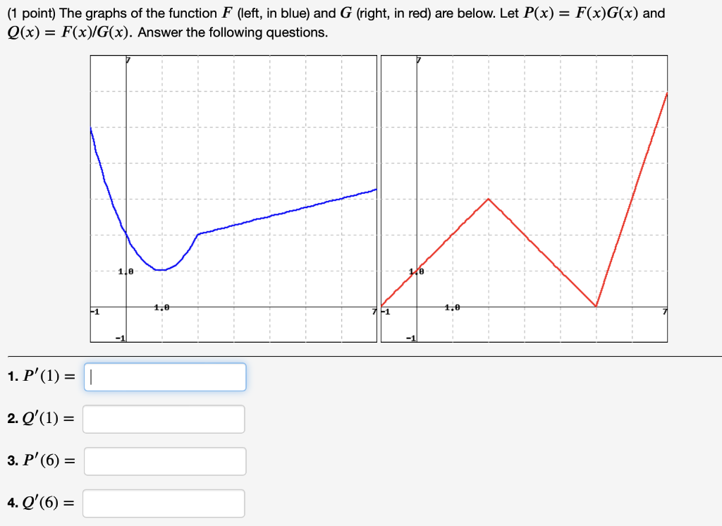Solved (1 point) The graphs of the function F (left, in | Chegg.com
