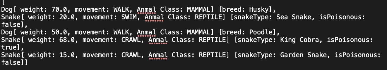 Solved Create an Abstract class called Animal as follow: | Chegg.com