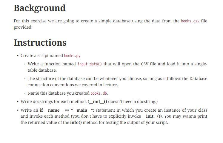Solved Background For this exercise we are going to create a | Chegg.com
