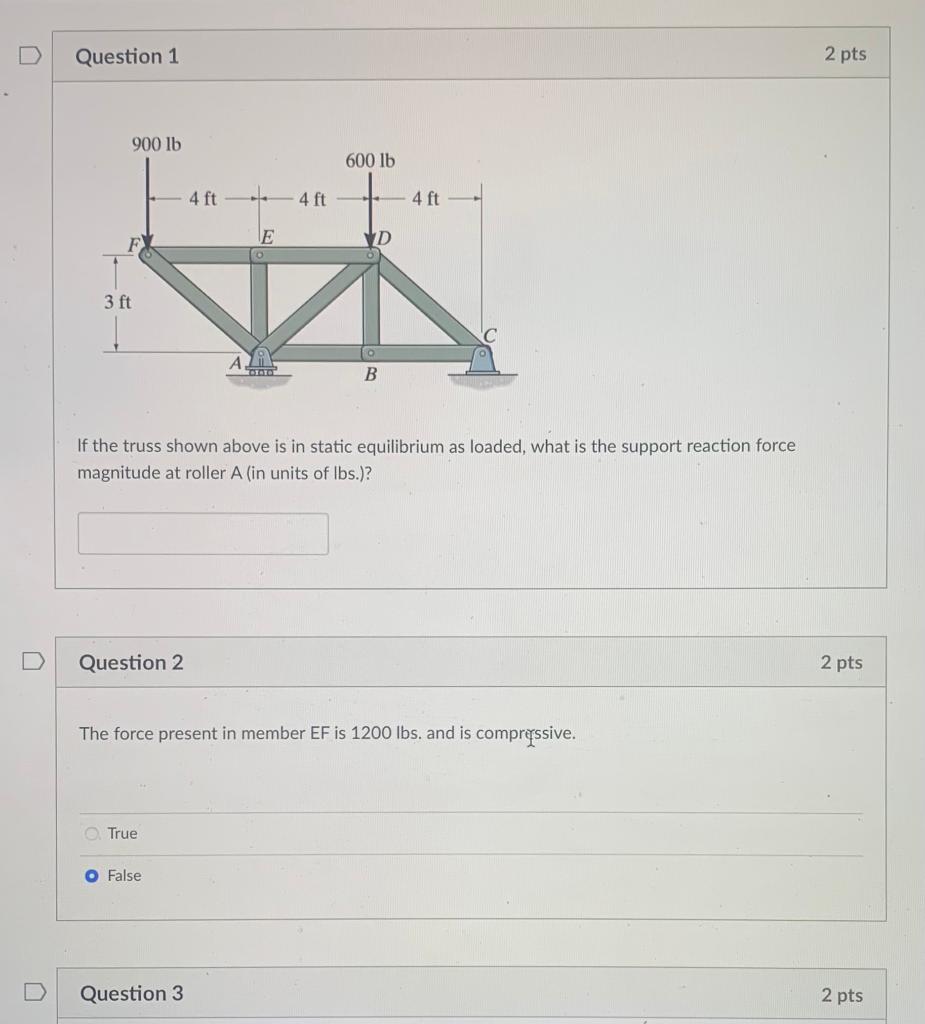 Solved [Statics] 1. If the truss shown above is in static | Chegg.com