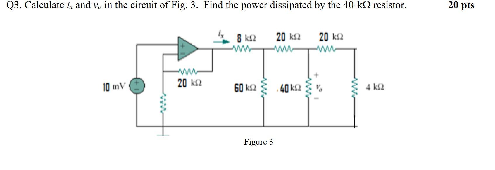 Q3. Calculate ix and vo in the circuit of Fig. 3. | Chegg.com
