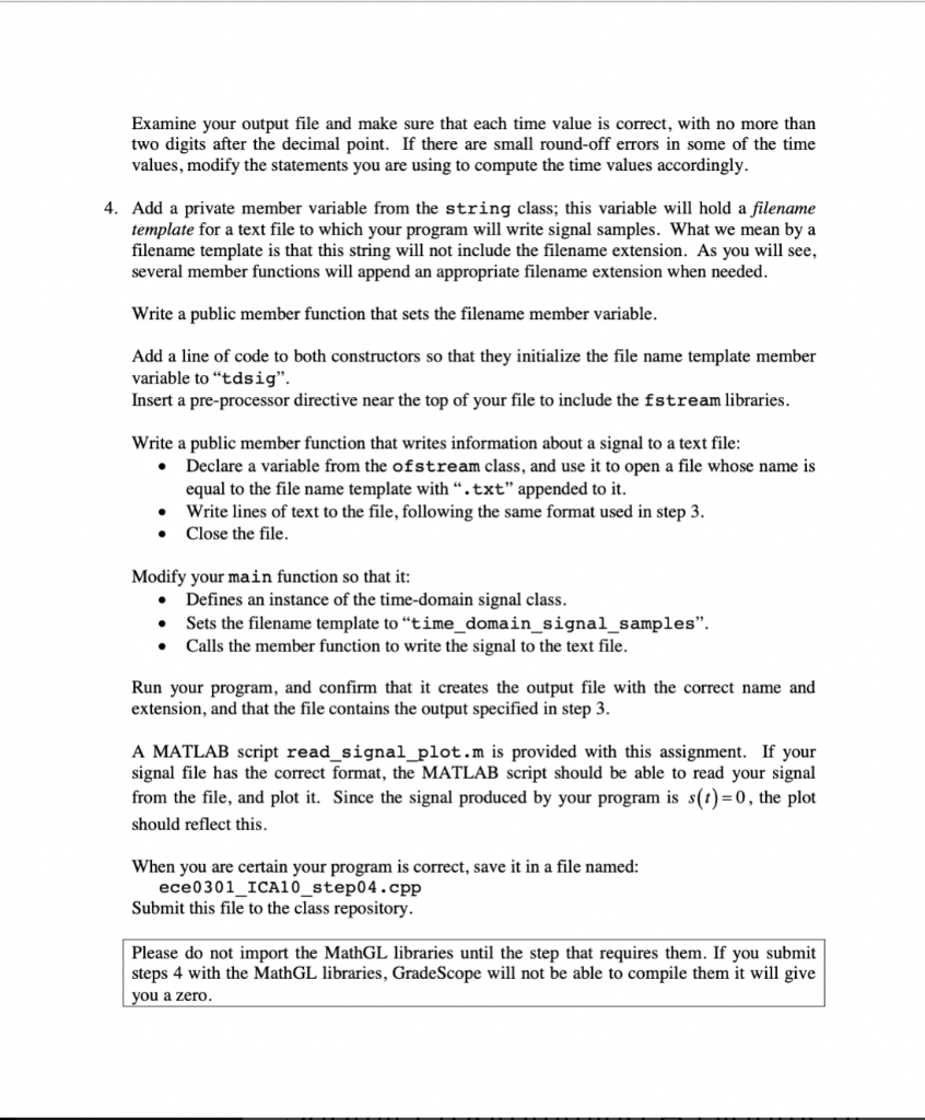 Solved 1. Create a new class named Signal to represent a | Chegg.com