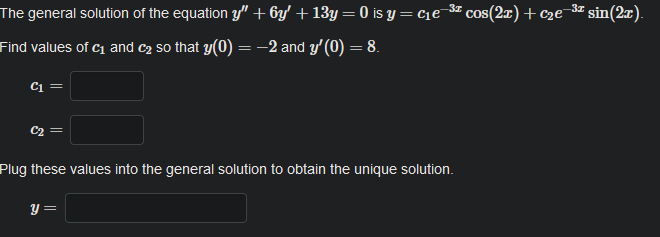 Solved -32 The general solution of the equation y" + 6y' | Chegg.com