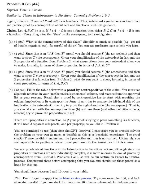 Solved Problem 3 (23 pts.) Expected Time: 1 -2 hours. | Chegg.com