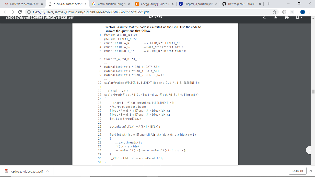 The following scalar product code tests your | Chegg.com