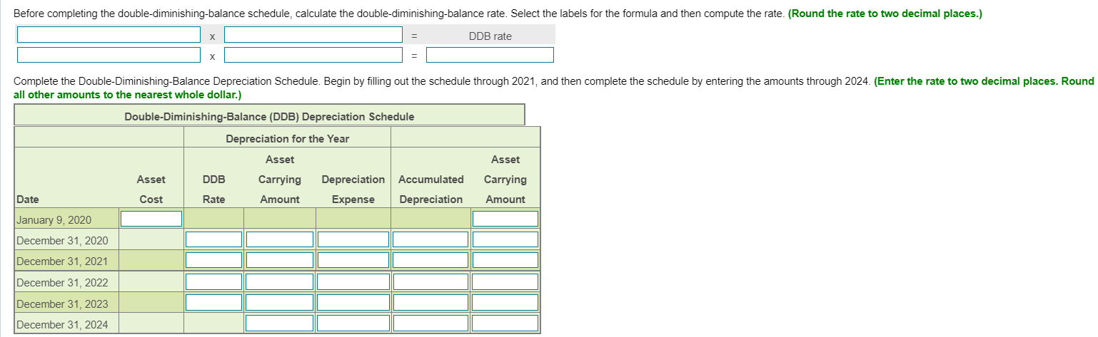 Solved of-production, and double-diminishing-balance). | Chegg.com