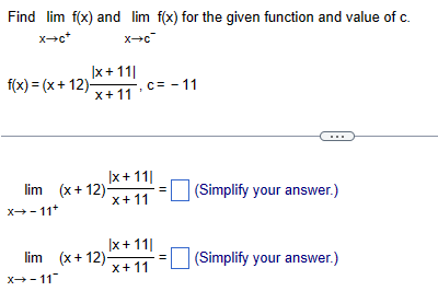 Solved Find limx→c+f(x) and limx→c−f(x) for the given | Chegg.com