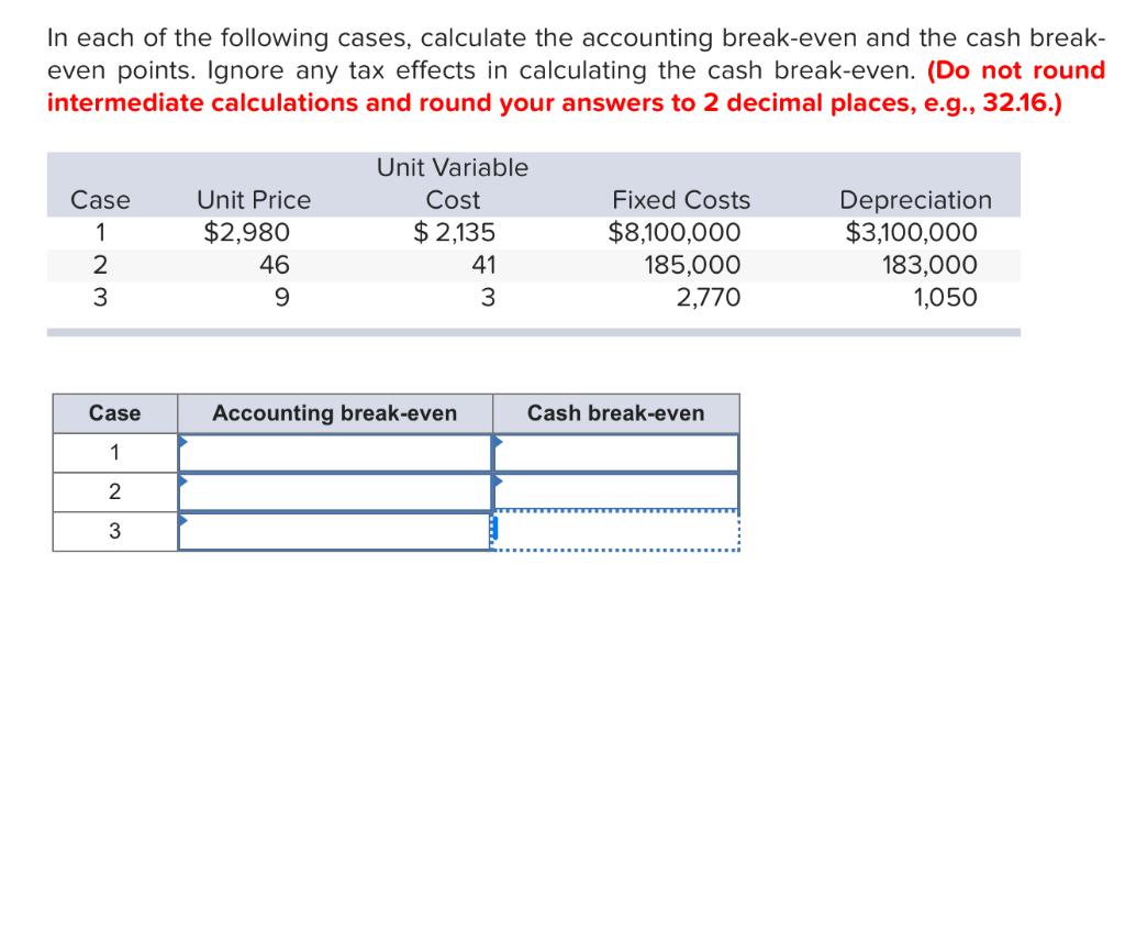 Solved In each of the following cases, calculate the | Chegg.com