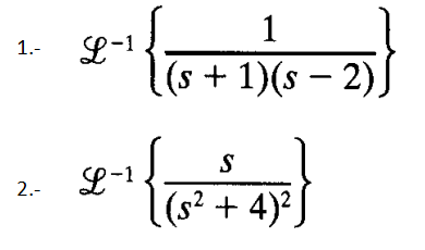 Solved 1.- L−1{(s+1)(s−2)1} 2.- L−1{(s2+4)2s} | Chegg.com